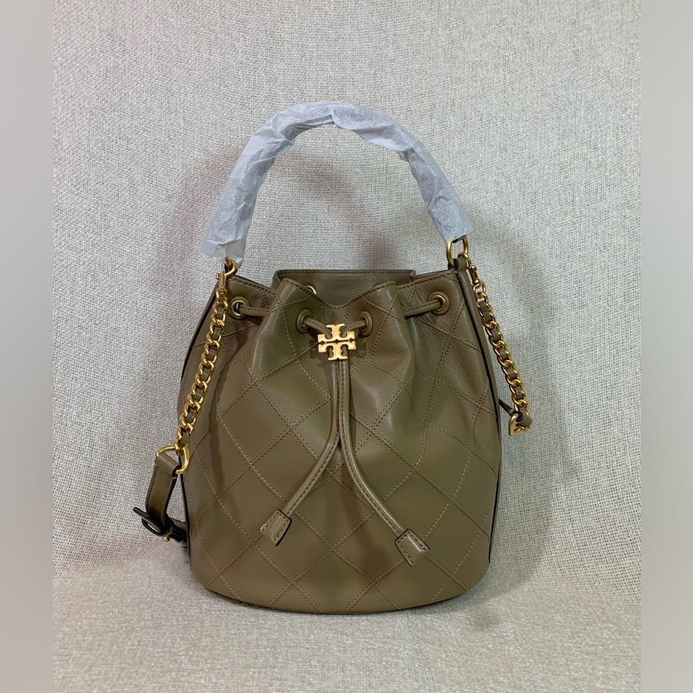 Tory Burch Pebblestone Soft Fleming Bucket Bag - Gem